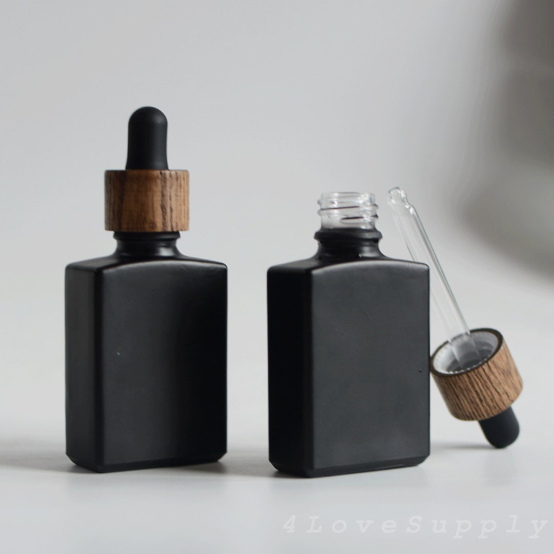 1-200pcs 30ml 50ml 100ml Dropper Bottles Square Matte Black - Etsy