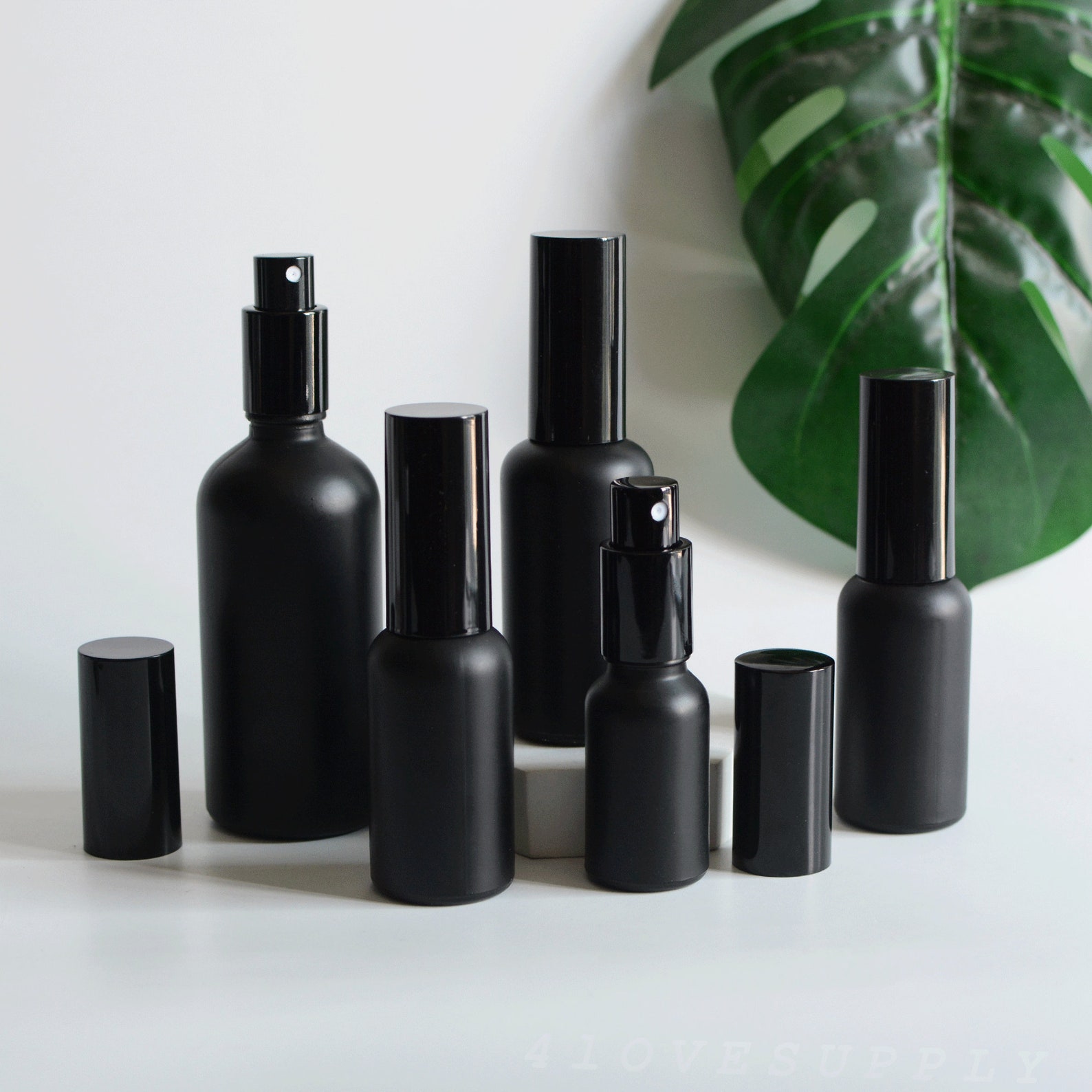 1-200pcs Fine Mist Spray Bottles 15ml 20ml 30ml 50ml 100ml Matte Black ...