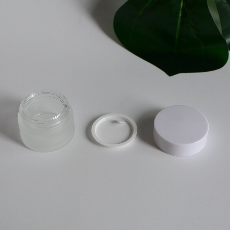 2024 New 5g 15g 30g 50g White Cap Frosted Glass Empty Cream Jar ...