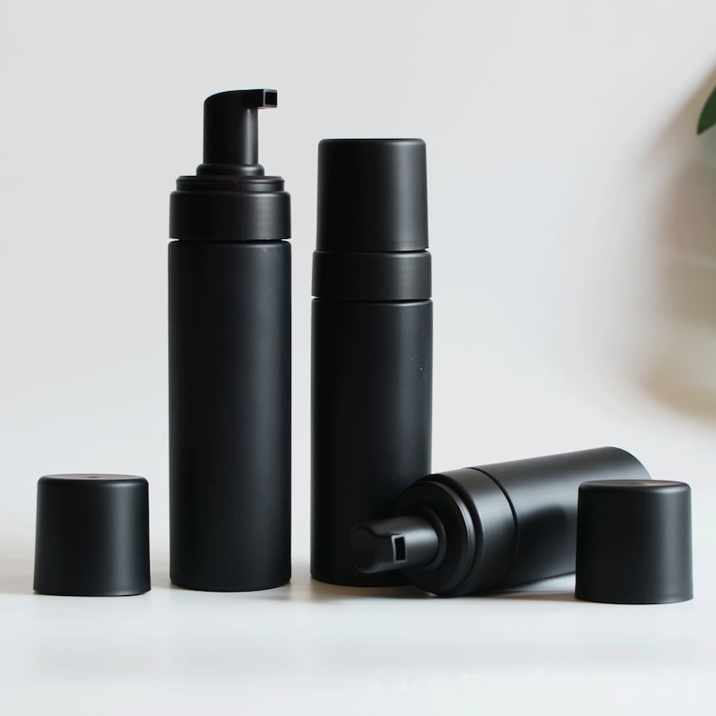 1-200pcs 100ml 150ml 200ml Matte Black PET Plastic Facial Cleanser ...