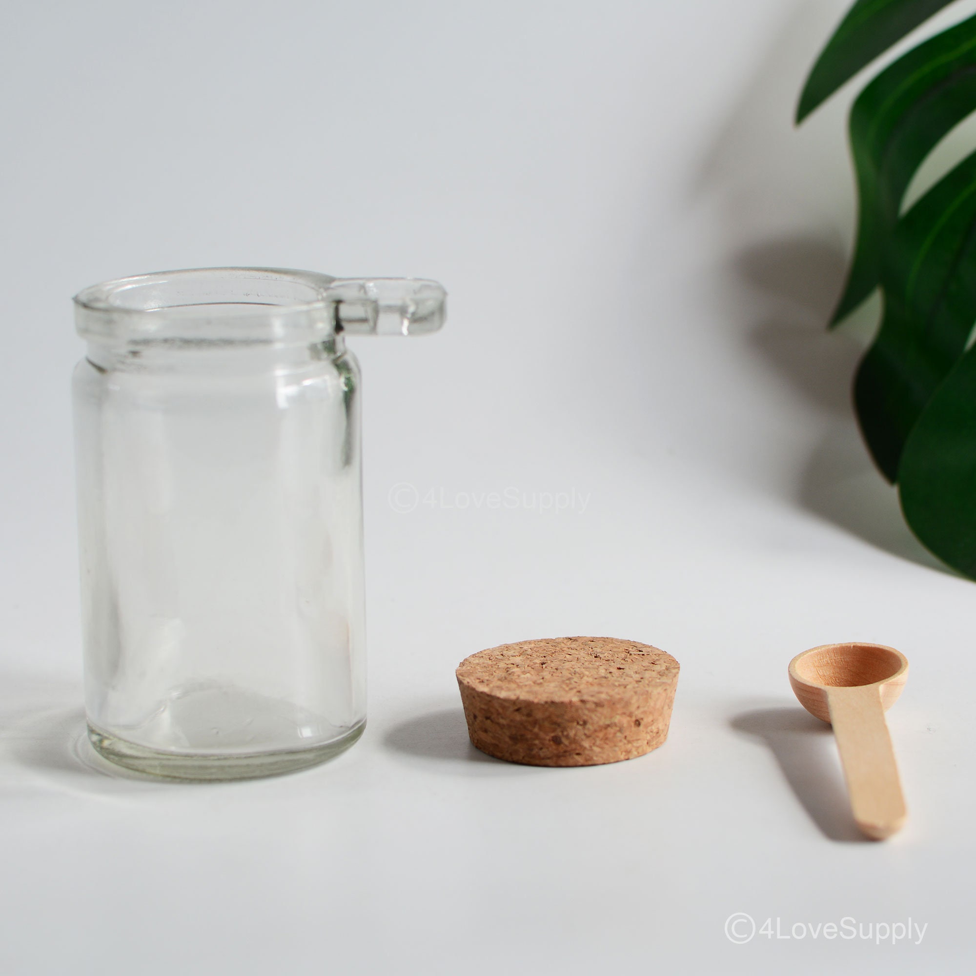 100ml 250ml Clear Glass Beauty Bath Salt Jar Container, Natural Wooden ...