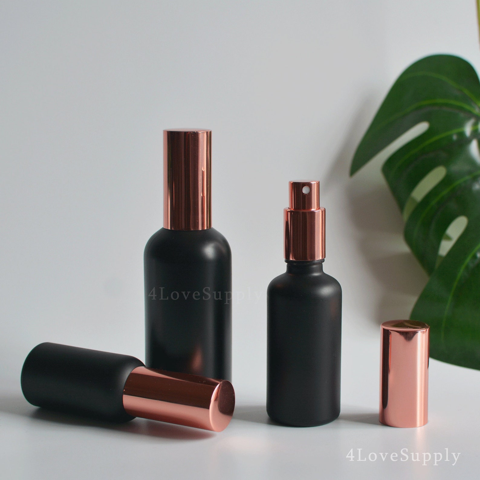 1-200pcs 15ml 30ml 50ml 100ml Matte Black Rose Gold Glass Fine | Etsy