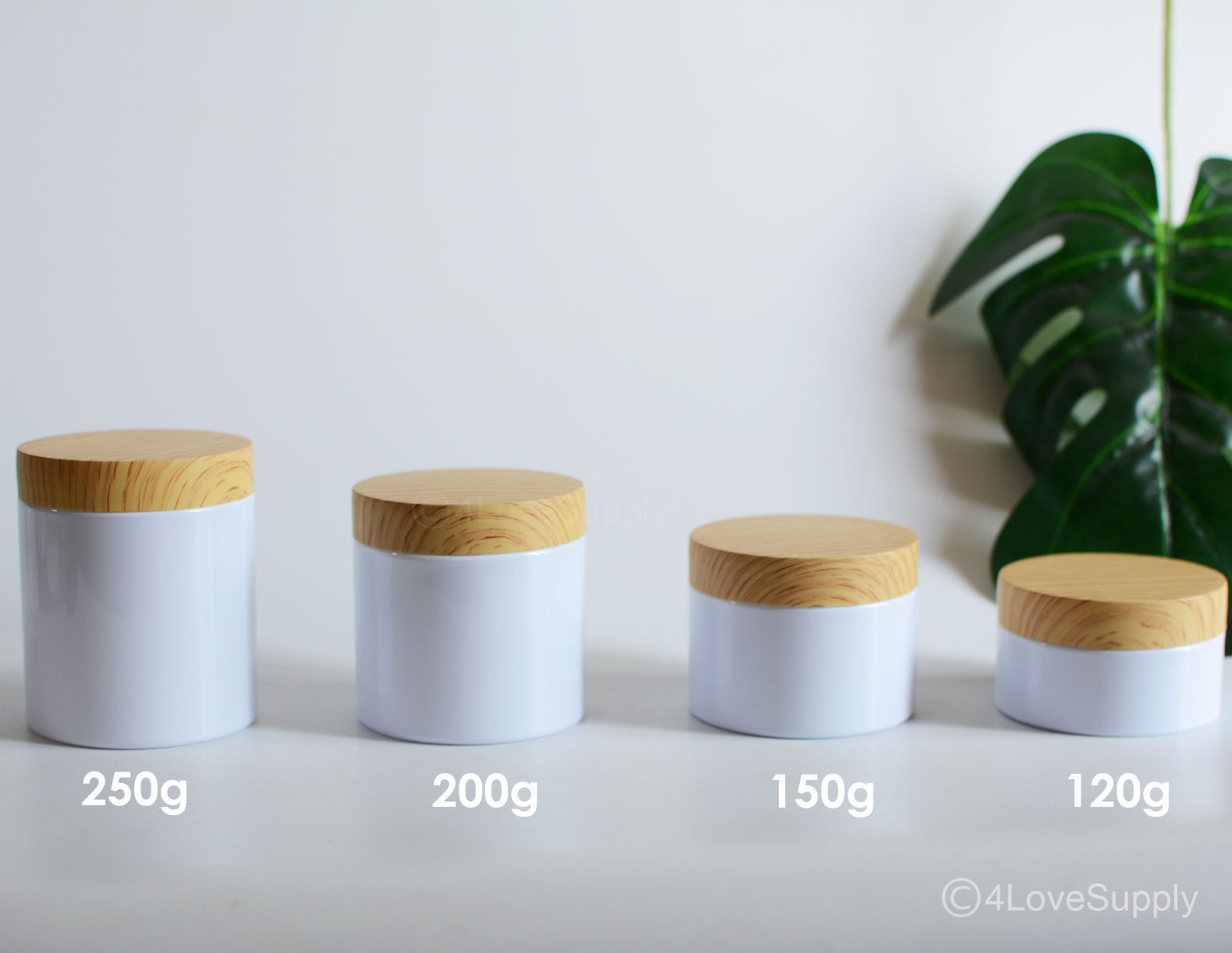 1-100pcs 5oz 7oz 8oz 120g 150g 250g White Cream Jar, Wood Grain ...
