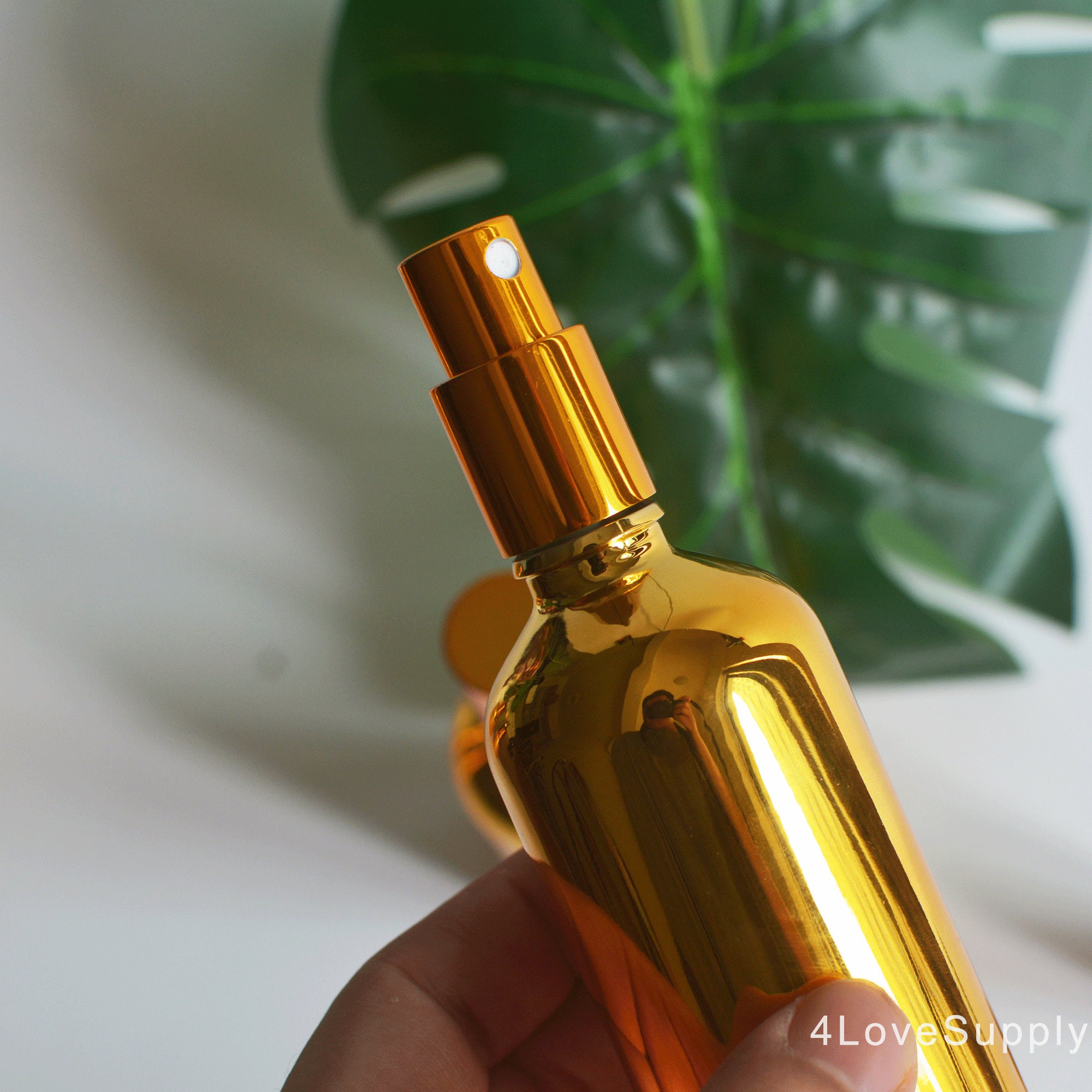 1-200pcs Luxury Gold Coating Fine Mist Spray Bottle Glass Essential Oil ...