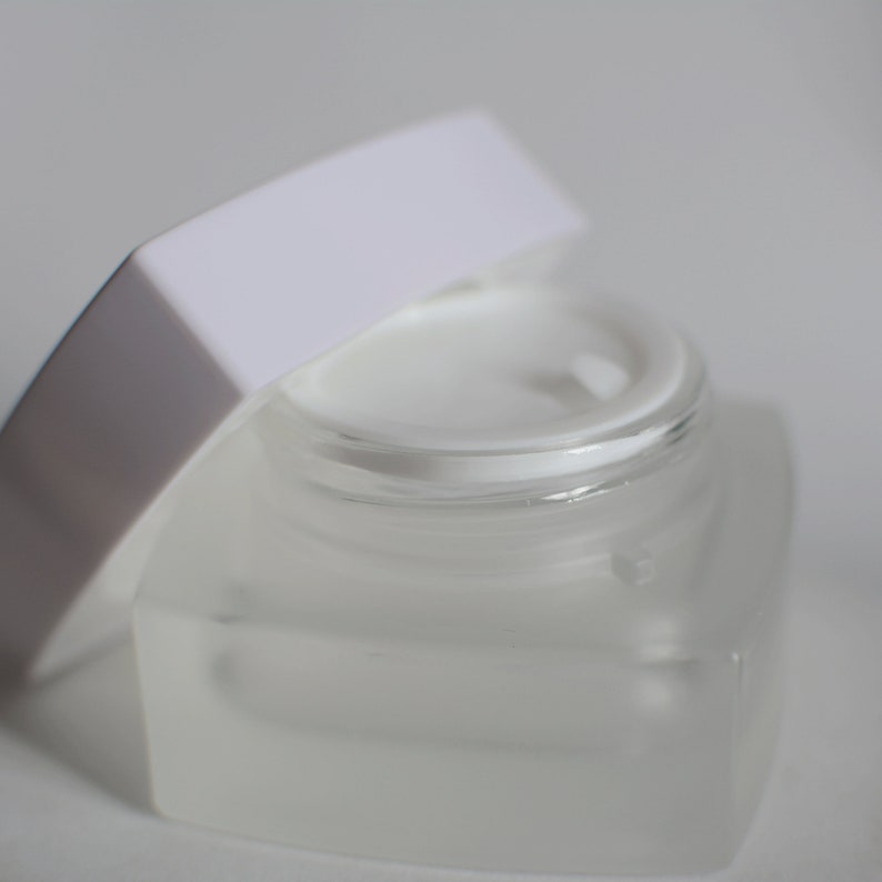 50g White Frosted Glass Cream Jars With Plastic Thick Wall | Etsy