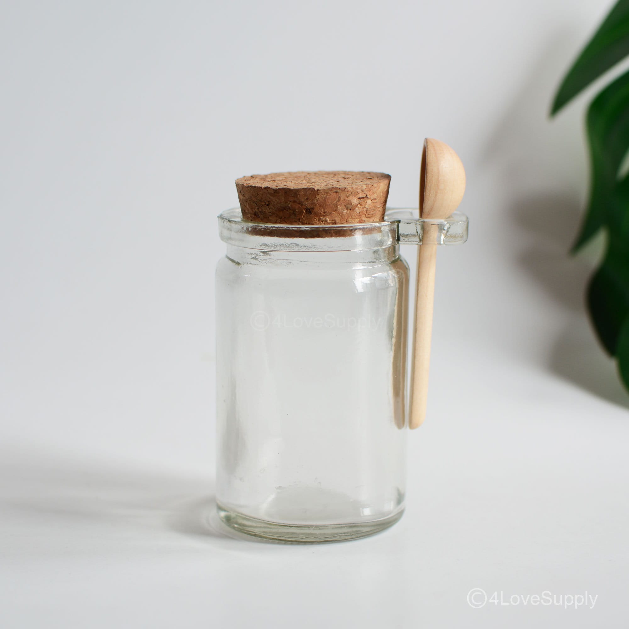 100ml 250ml Clear Glass Beauty Bath Salt Jar Container, Natural Wooden ...