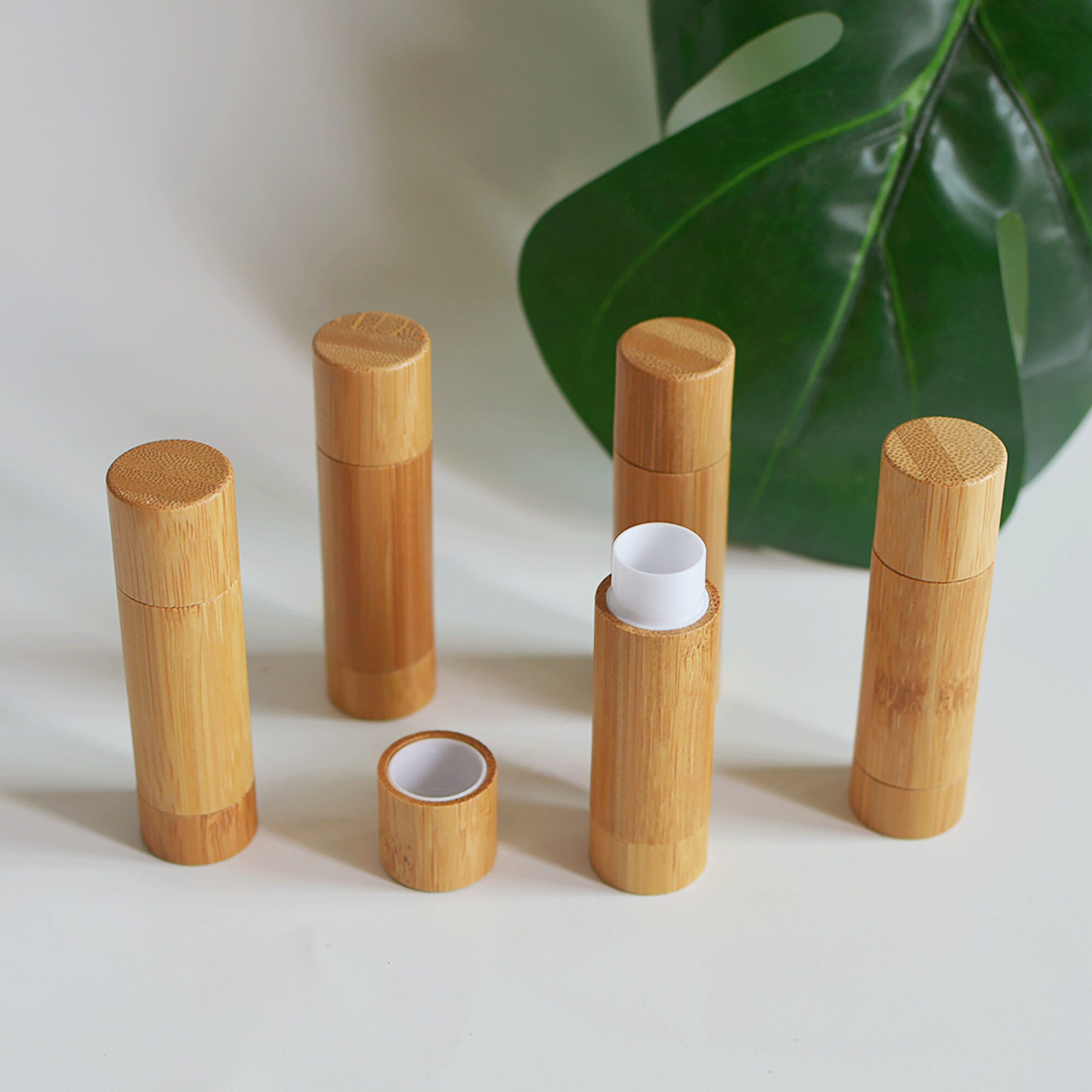 3/200pcs 5g Natural Bamboo Wooden Lipstick Tubes, Cosmetic Empty ...
