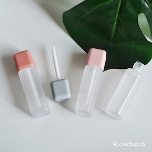 5ml Square Matte Lip Gloss Tube Container, Cosmetic Lip Care Oil Brush ...