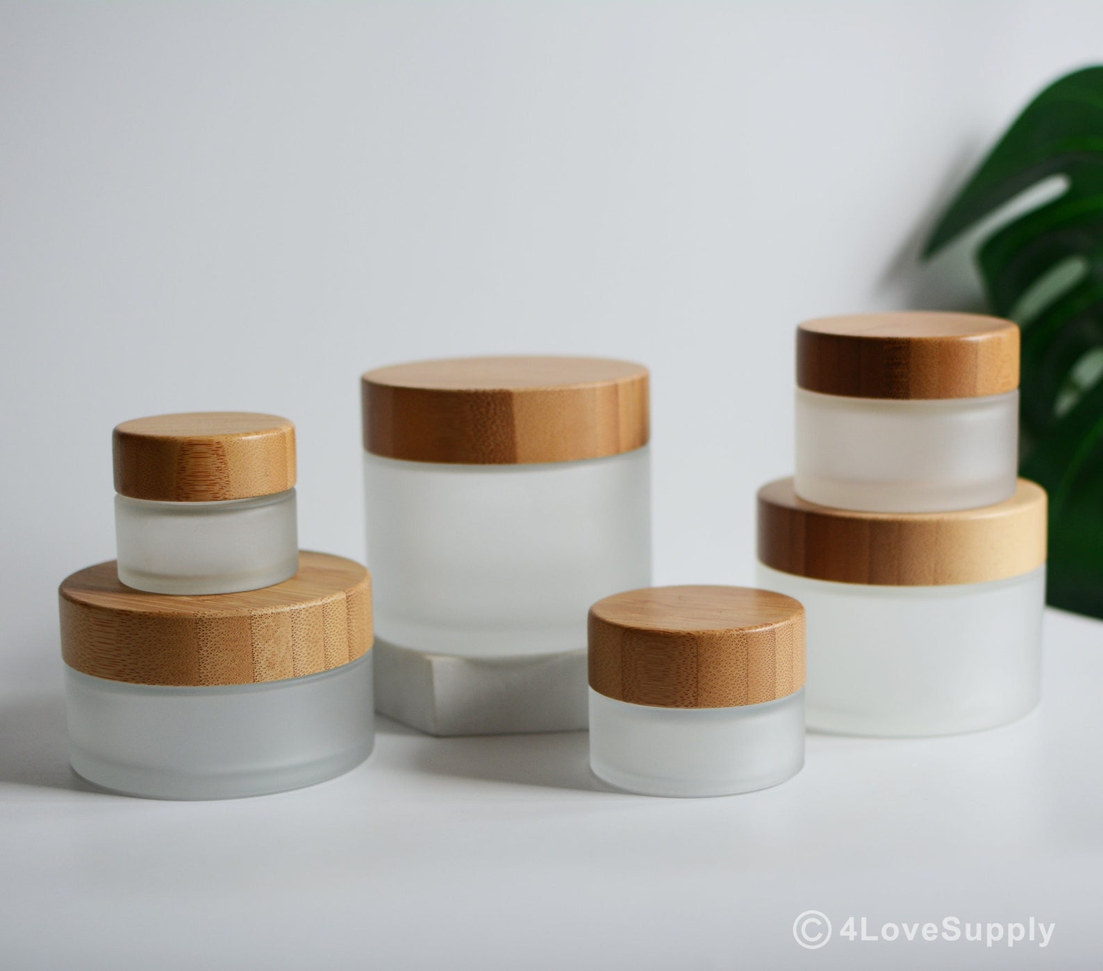 1-100pcs 15g 30g 50g 100g 150g 200g Natural Bamboo Wooden Facial Cream ...