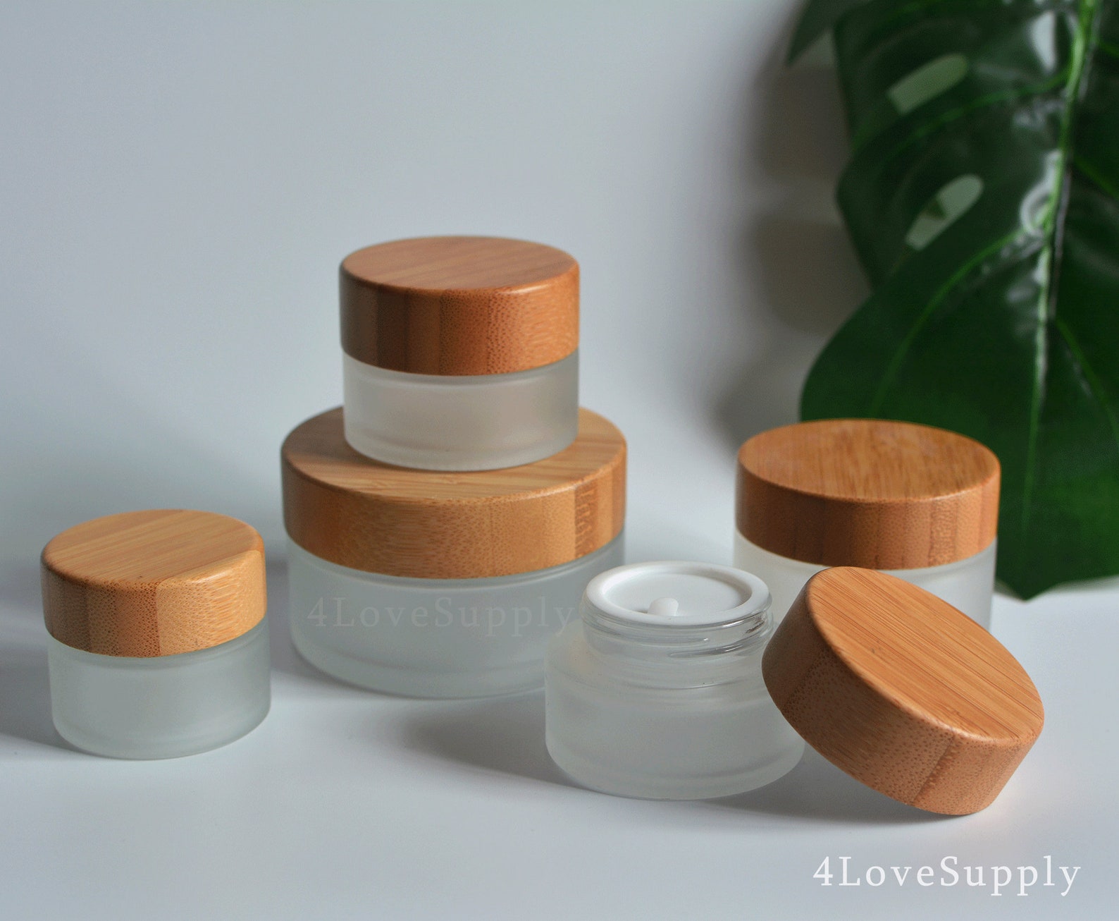 1-100pcs 15g 30g 50g 100g 150g 200g Natural Bamboo Wooden Facial Cream ...