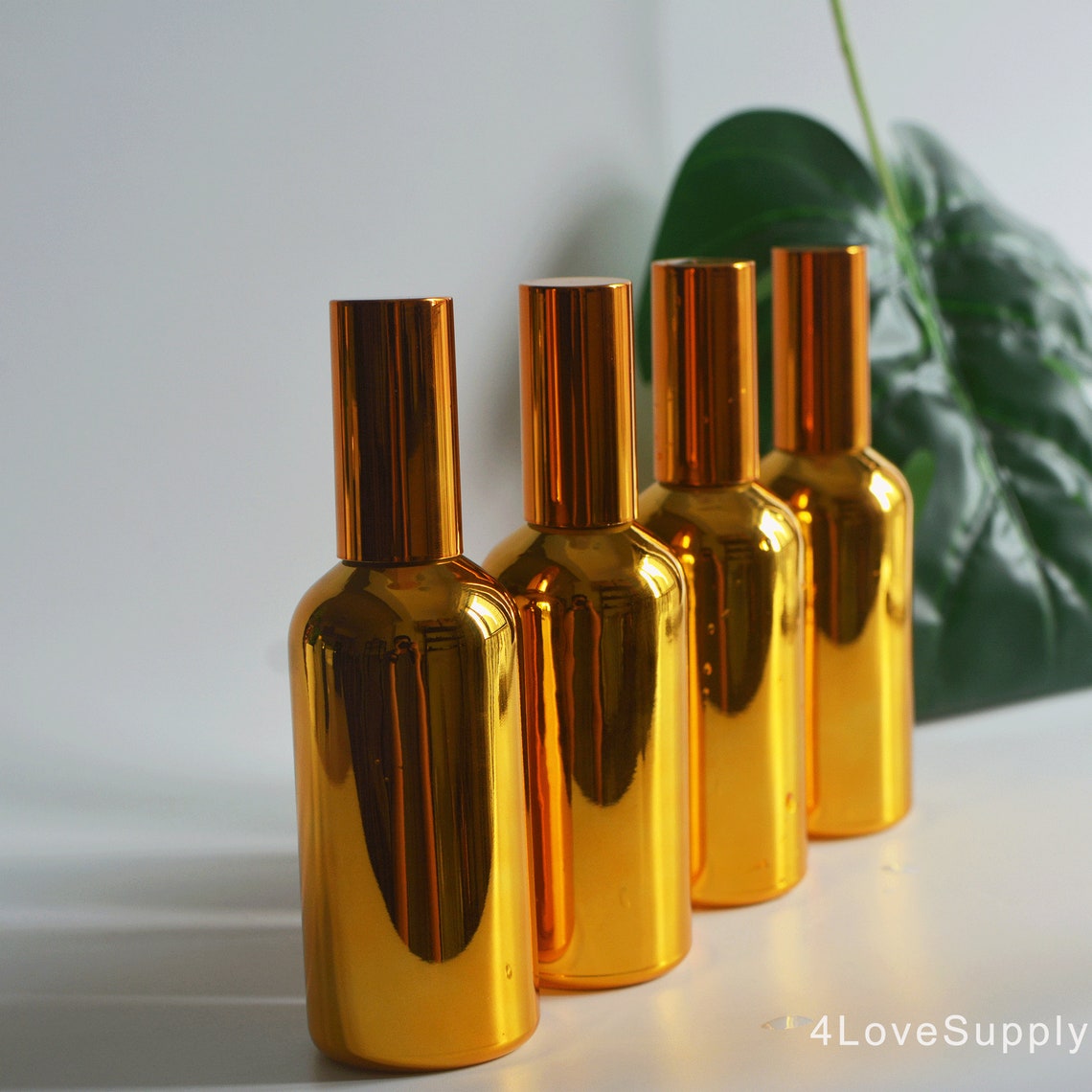 1-200pcs Luxury Gold Coating Fine Mist Spray Bottle Glass Essential Oil ...