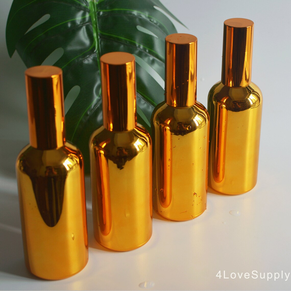 1-200pcs Luxury Gold Coating Fine Mist Spray Bottle Glass Essential Oil ...