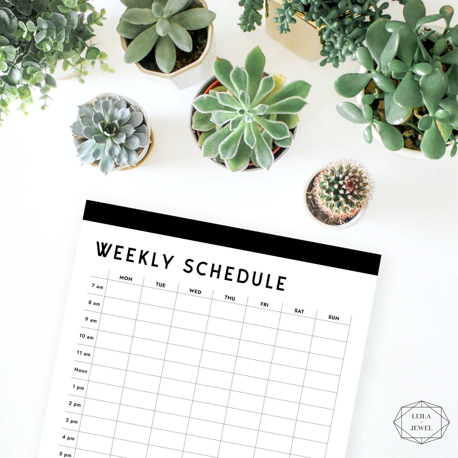 Printable Weekly Schedule, Minimal Weekly Planner, Fillable PDF, Weekly ...