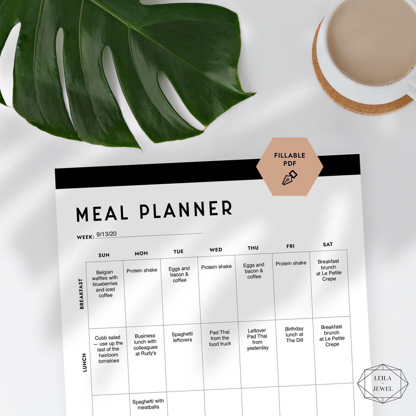 Printable Meal Prep Planner Fillable PDF Printable PDF Meal - Etsy