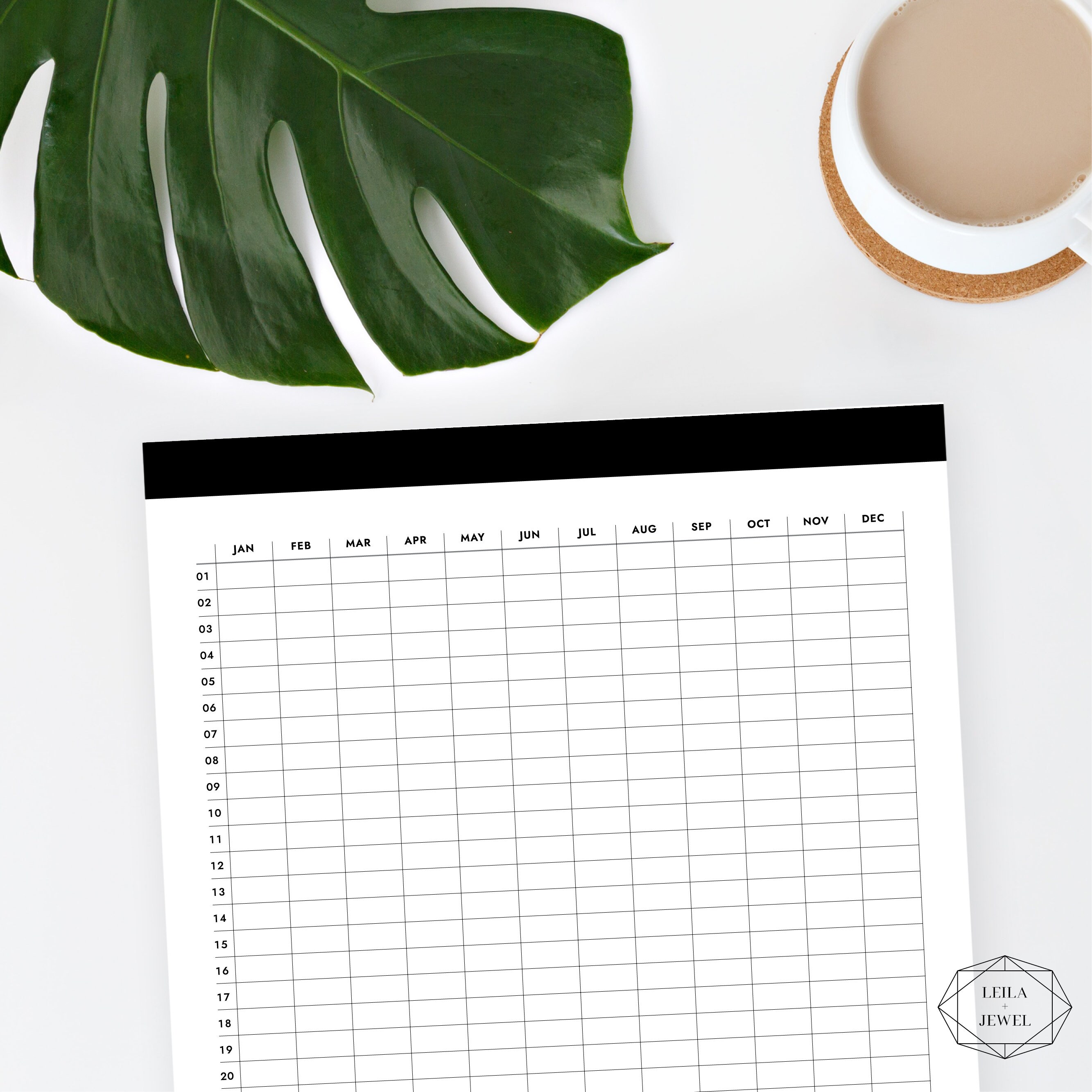Yearly Planner Printable, Perpetual Calendar, Yearly Overview, Birthday ...