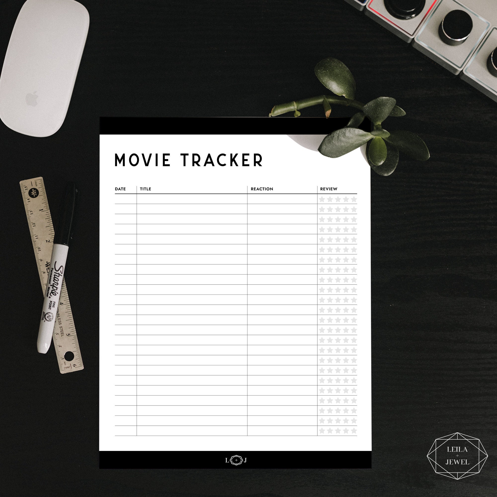 Printable Movie Tracker, Minimal Film Journal, Fillable PDF, Movie Log ...