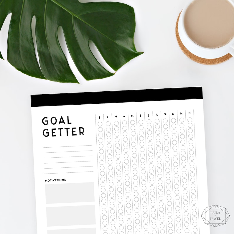 Printable Goal Tracker, Fillable PDF, Printable PDF, Goal Planner ...