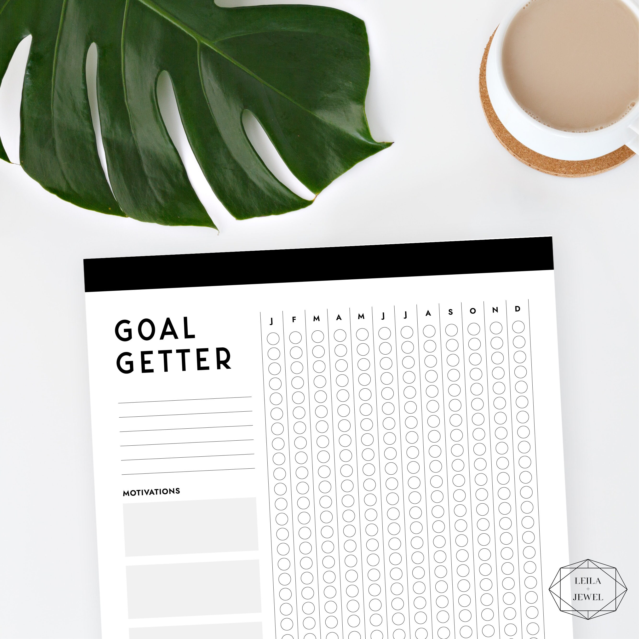Printable Goal Tracker, Fillable PDF, Printable PDF, Goal Planner ...