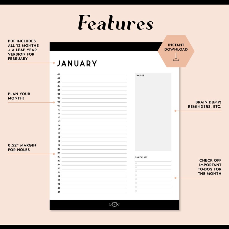 Printable A4 Year Planner Fillable PDF Printable PDF - Etsy Australia