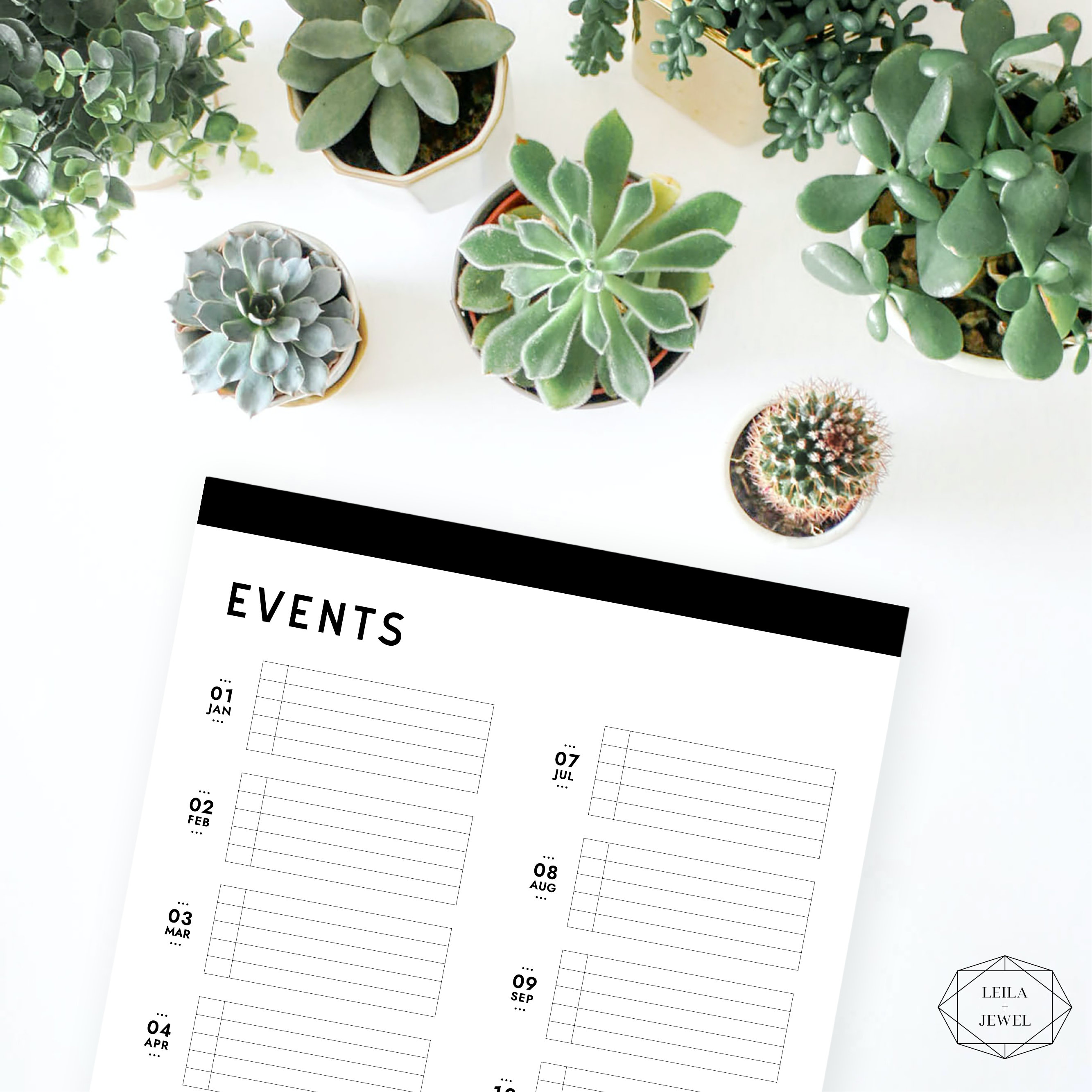 Important Events Calendar, Minimalist Fillable PDF Planner - Etsy