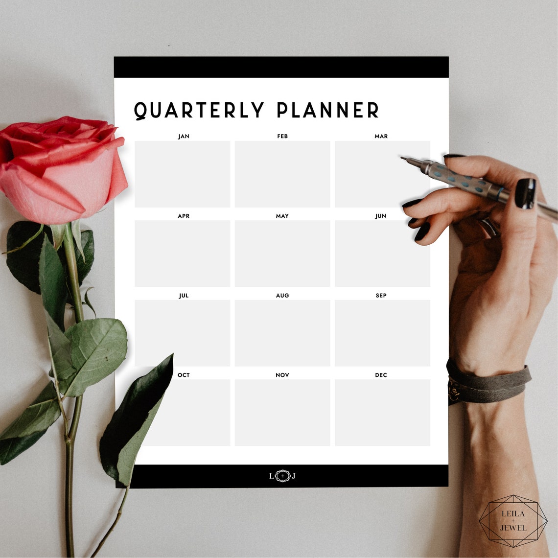 Printable Quarterly Planner, Fillable PDF, Printable PDF, Quarterly ...