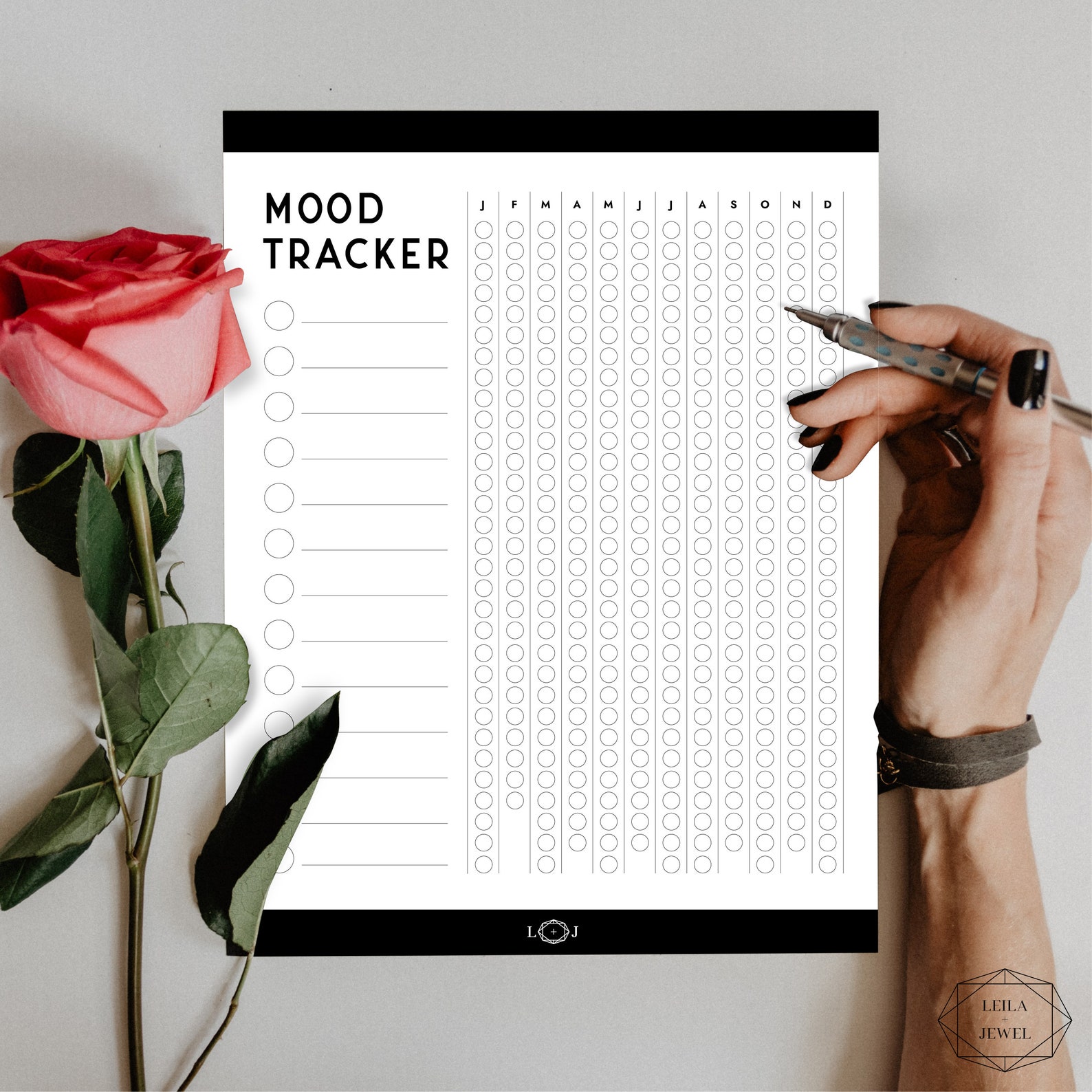 Printable Mood Tracker, Fillable PDF, Printable PDF, Mood Planner ...