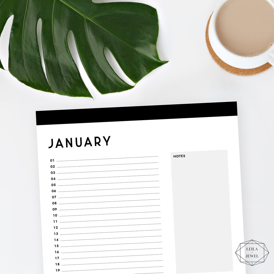 Printable A4 Year Planner, Fillable PDF, Printable PDF, Perpetual ...