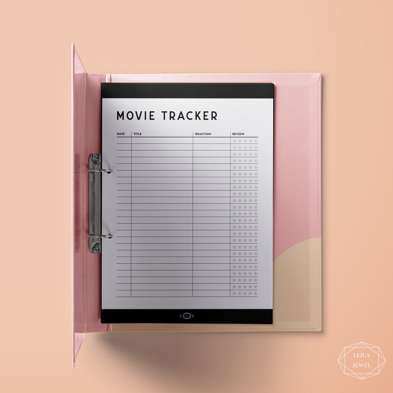 Printable Movie Tracker, Minimal Film Journal, Fillable PDF, Movie Log ...