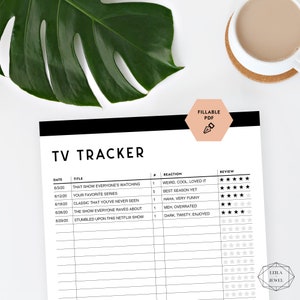 Printable TV Tracker, Minimalist Fillable PDF (US Letter, A4, A5) - Etsy