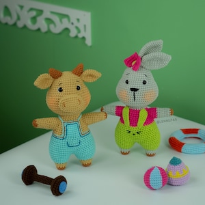 Amigurumi Pattern Farm Animals Bundle 4 in 1, Fit Farmyard Friends, Fun ...