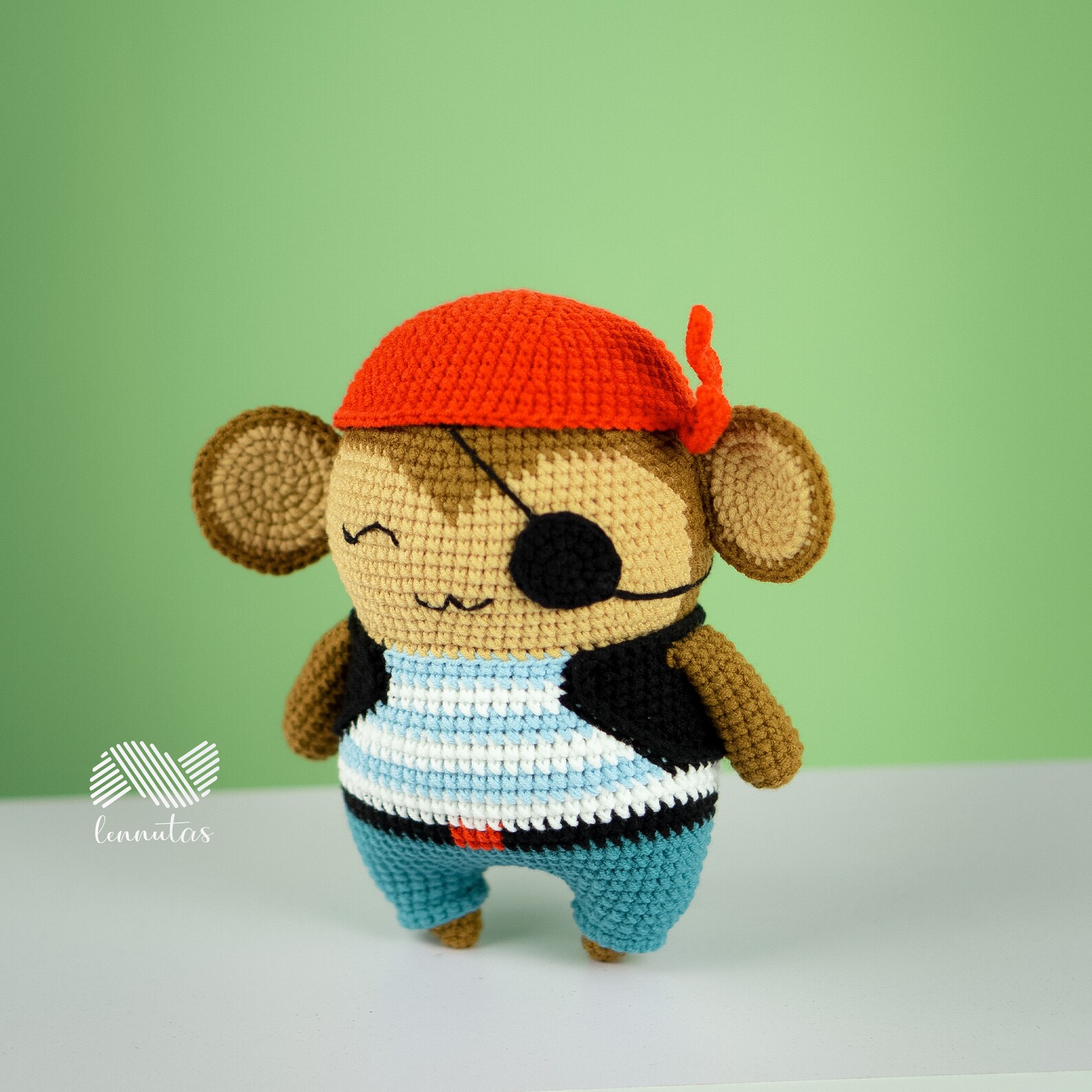 Crochet Monkey Pattern in Pirate Style PDF File - Etsy