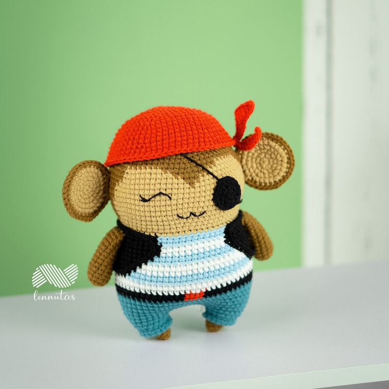 Crochet Monkey Pattern in Pirate Style PDF File | Etsy