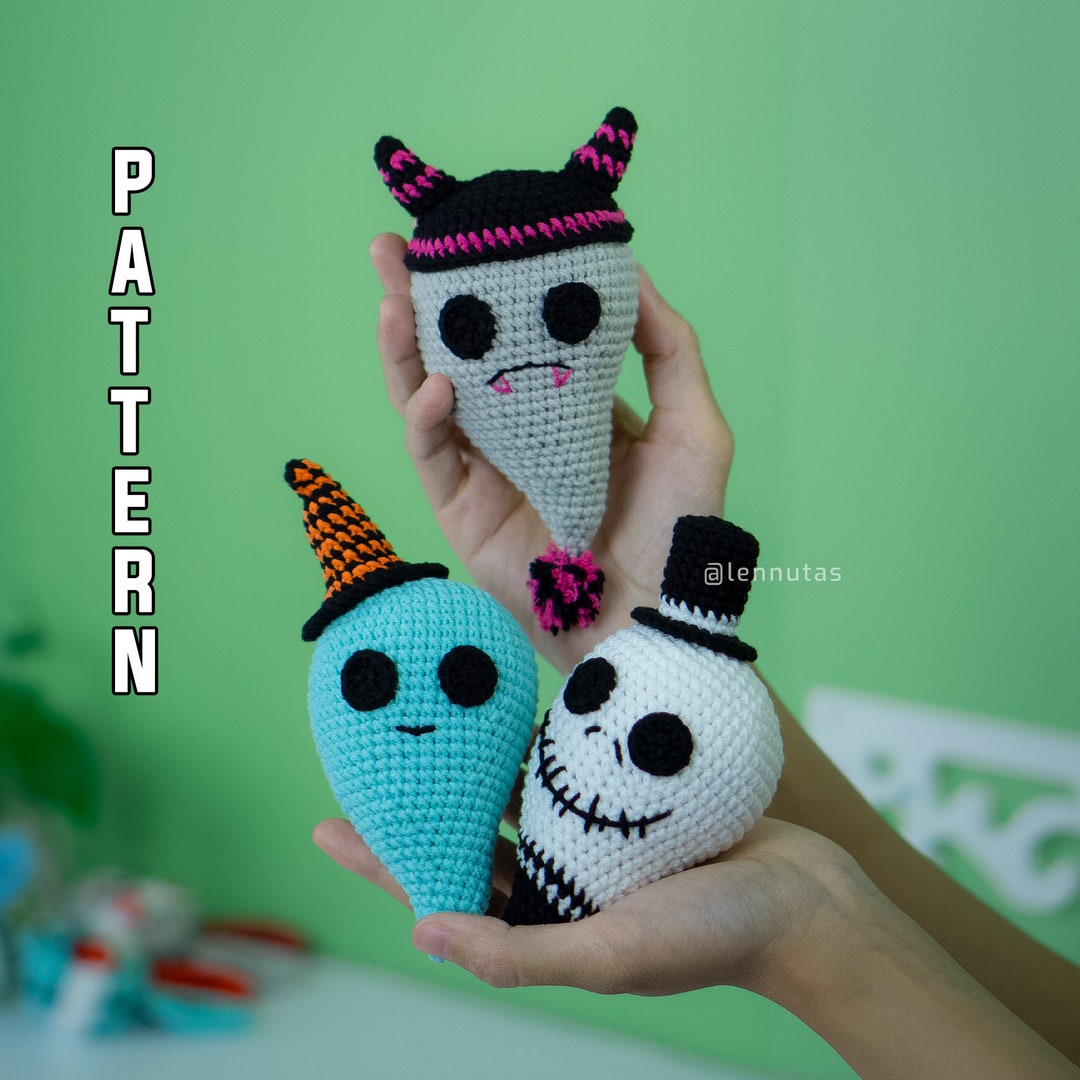 Ghost Amigurumi Crochet Pattern 3 in 1 Witch Jack Devil Pattern ENGLISH PDF File Lennutas - Etsy
