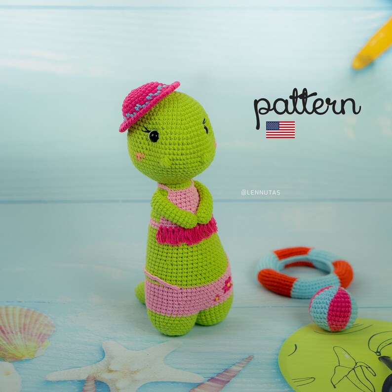 Amigurumi Pattern: Ruby the Dinosaur Summer Outfit ENGLISH - Etsy