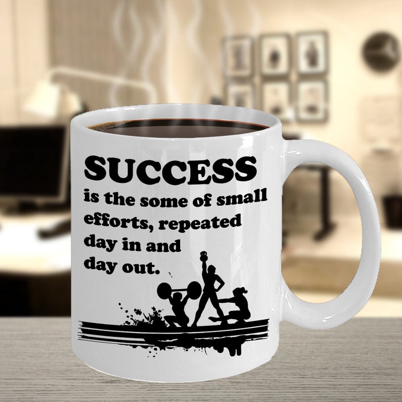 Success Fitness Quote Coffee Mug for Gym Goers Lifters and Fitness ...