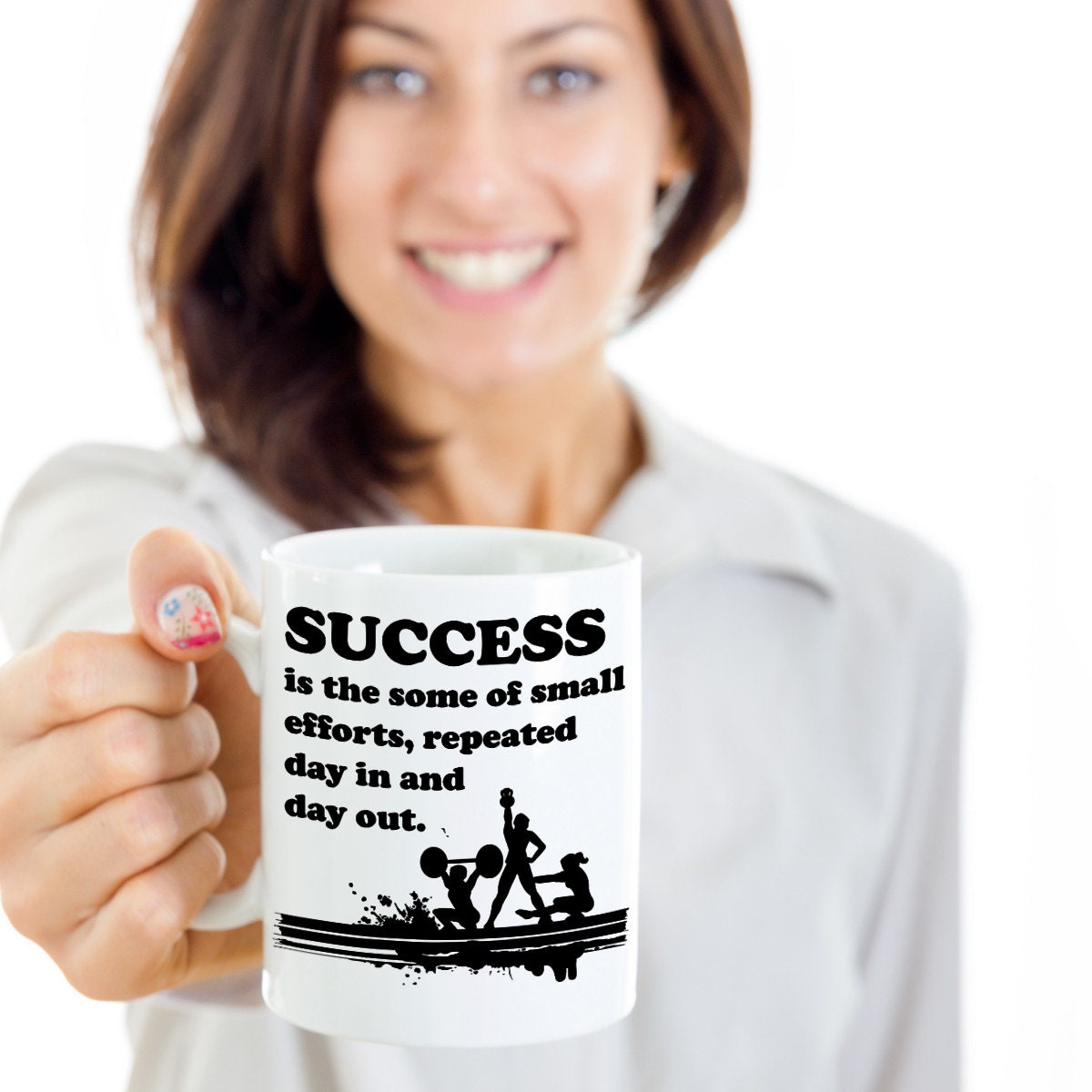 Success Fitness Quote Coffee Mug for Gym Goers Lifters and Fitness ...