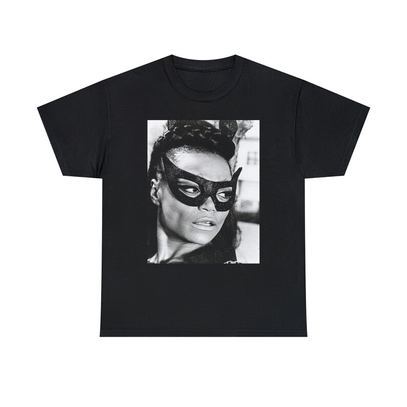 Eartha Kitt as Catwoman Black & White Close-up Print Tee| Eartha Kitt T ...