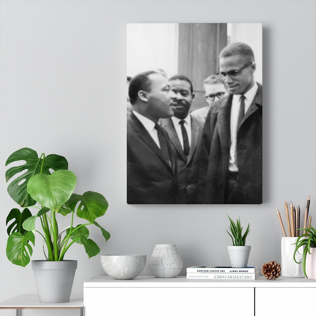 Black Icons Canvas| Rev Dr Martin Luther King and Malcom X Canvas ...