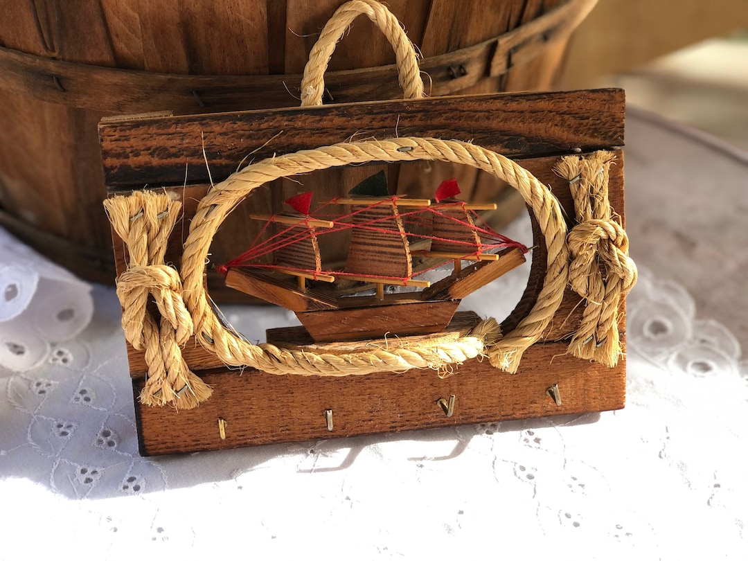 Wooden Ship Key Holder - Etsy