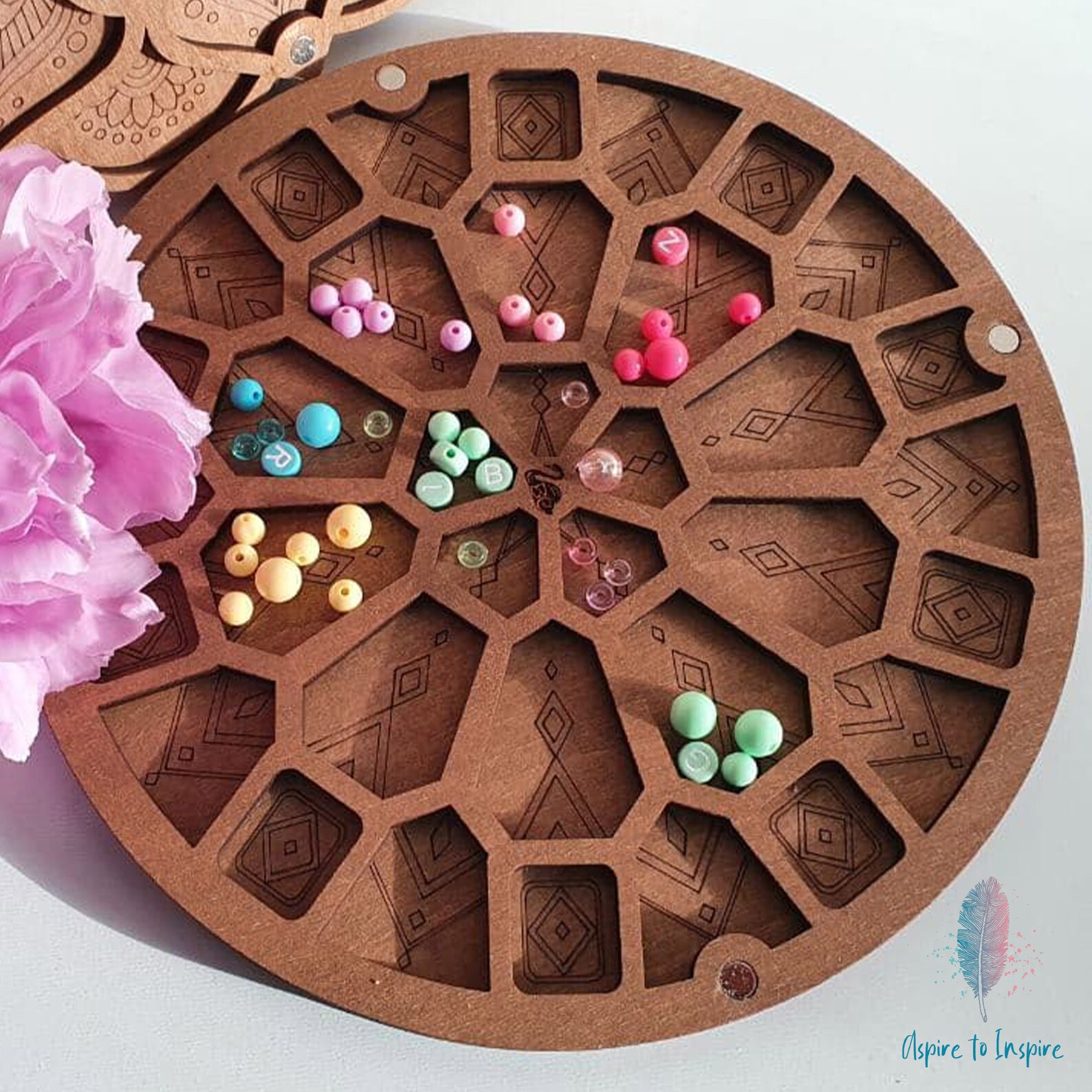 Bead Container Bead Organizer Tray Wooden Container With Cover - Etsy