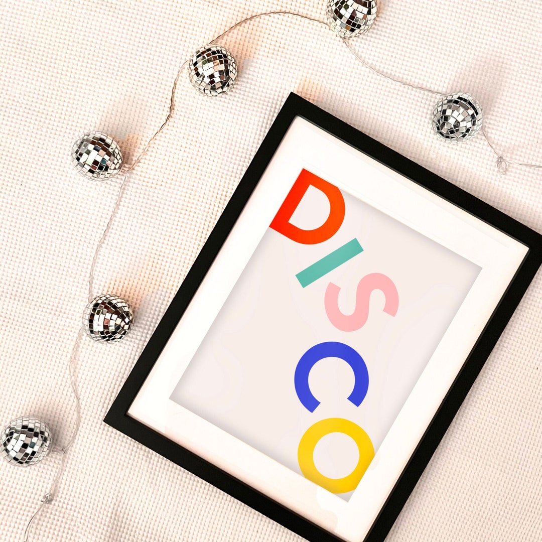 DISCO LETTERS Retro Funky Groovy Modern House Music Edm Wall - Etsy