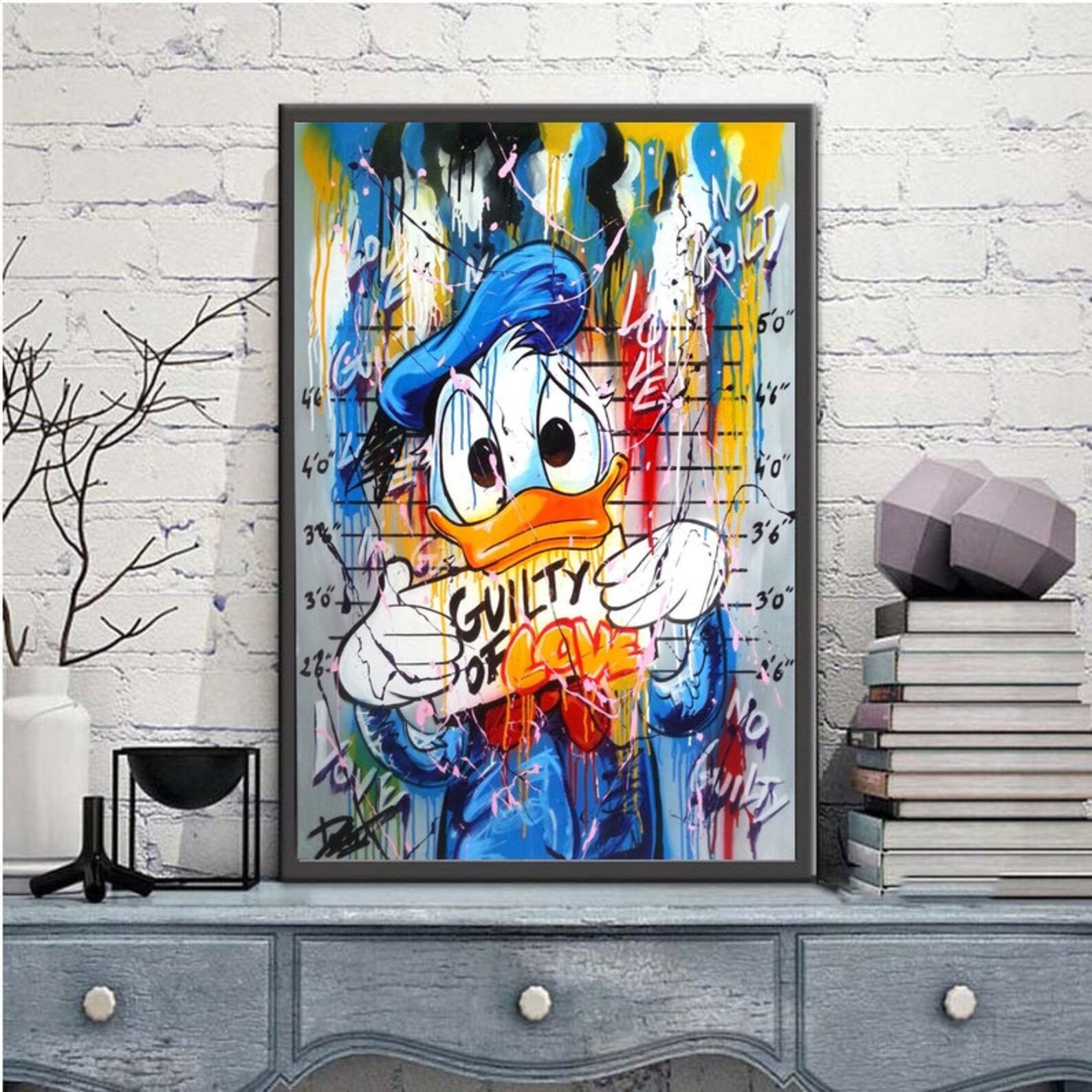 Donald Duck Poster And Prints Living Room Wall Art Pictures | Etsy