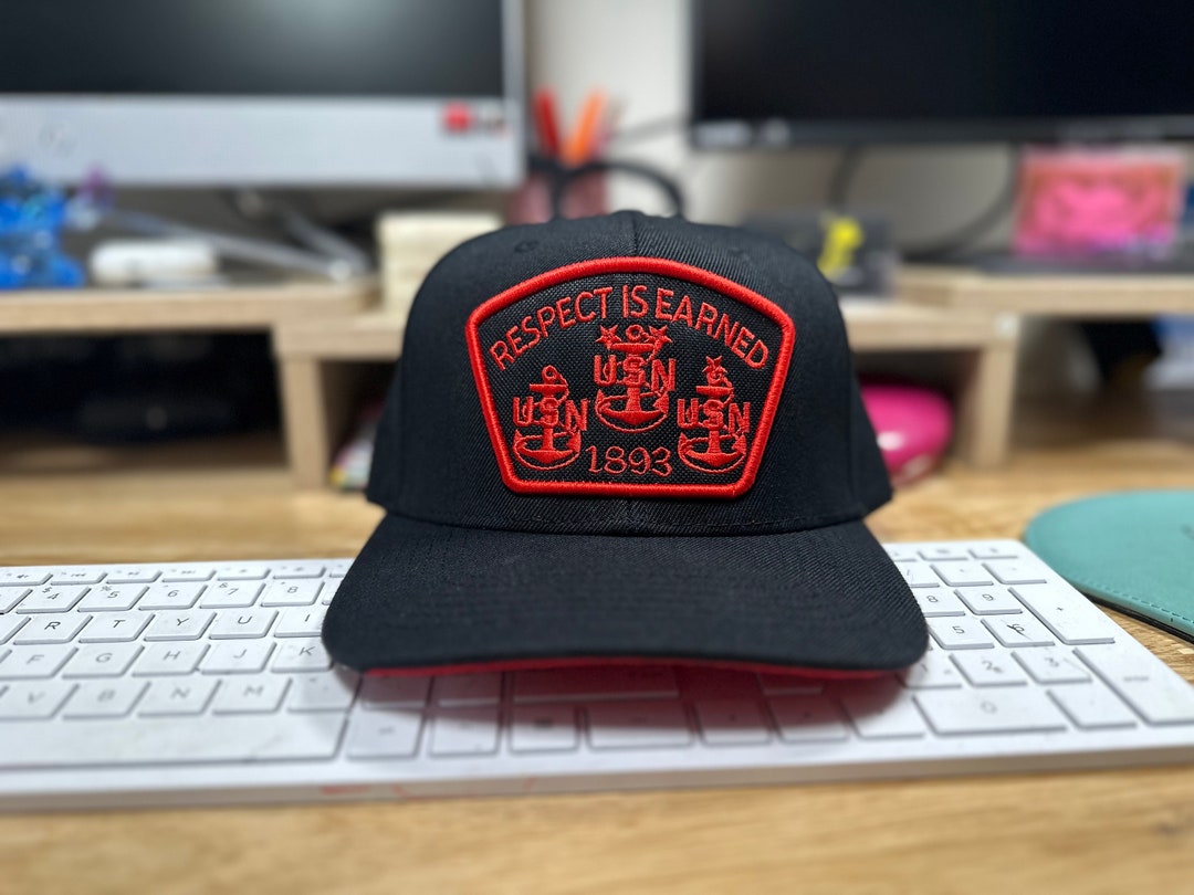 Respect is Earned Navy Chief Patched . Black Snapback Hat With Semi ...