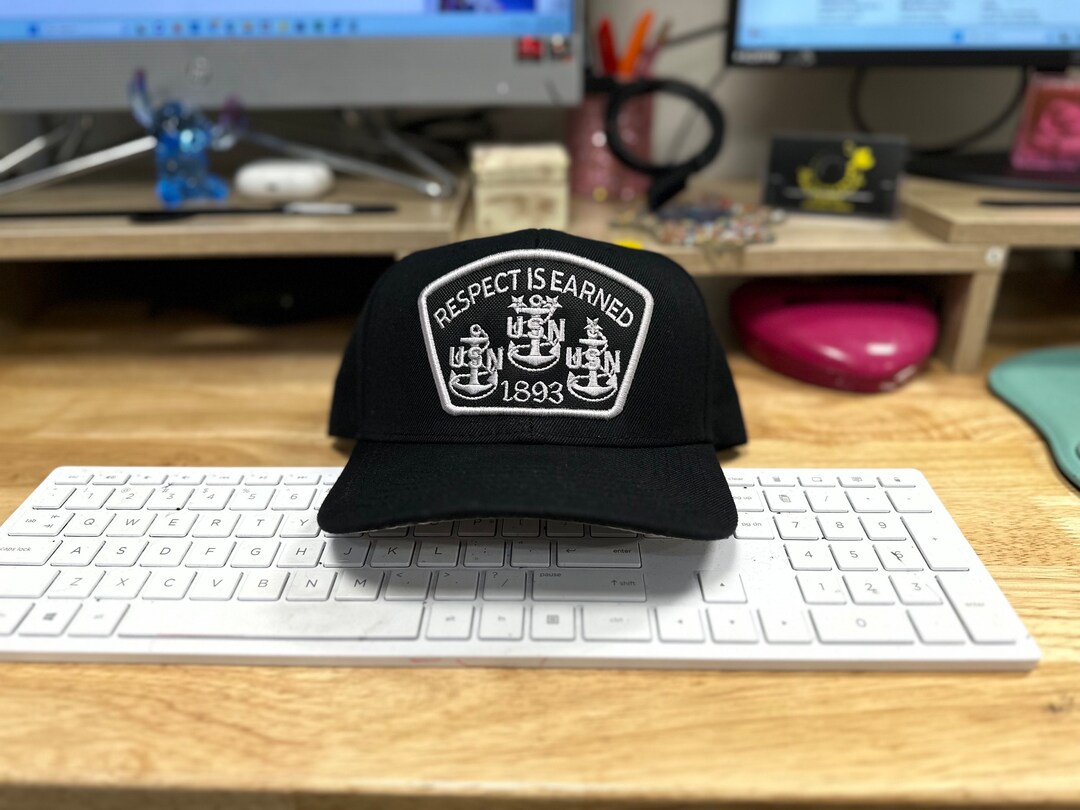 Respect is Earned Navy Chief Patched . Black Snapback Hat With Semi ...