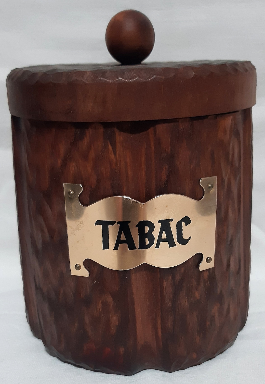 Vintage Box Wood Round With Lid Tabacco Box for Cigarettes Gift Idea ...