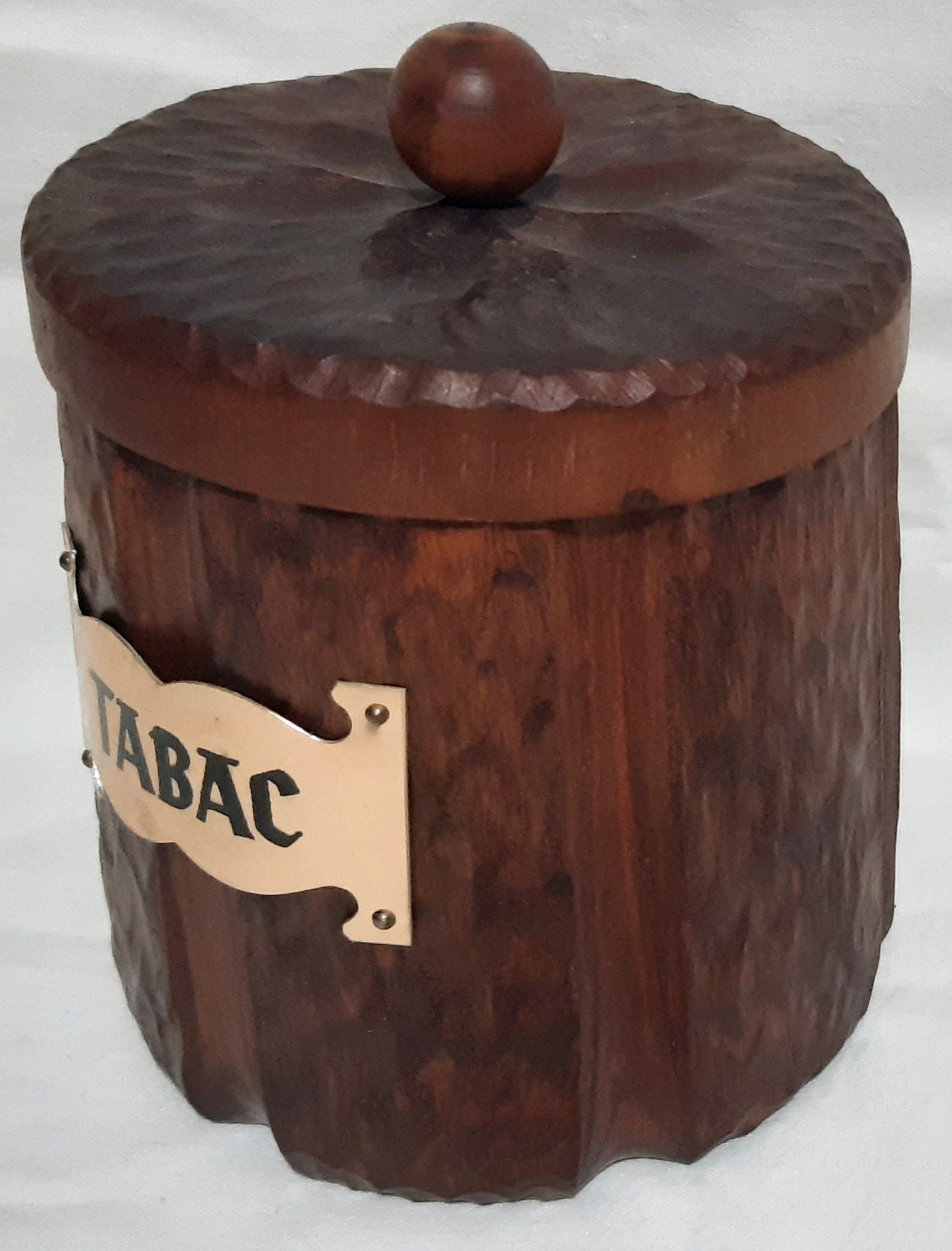 Vintage Box Wood Round With Lid Tabacco Box for Cigarettes Gift Idea ...