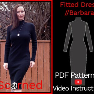 Body Con Midi Dress Sewing Pattern PDF Alissa C Montanez