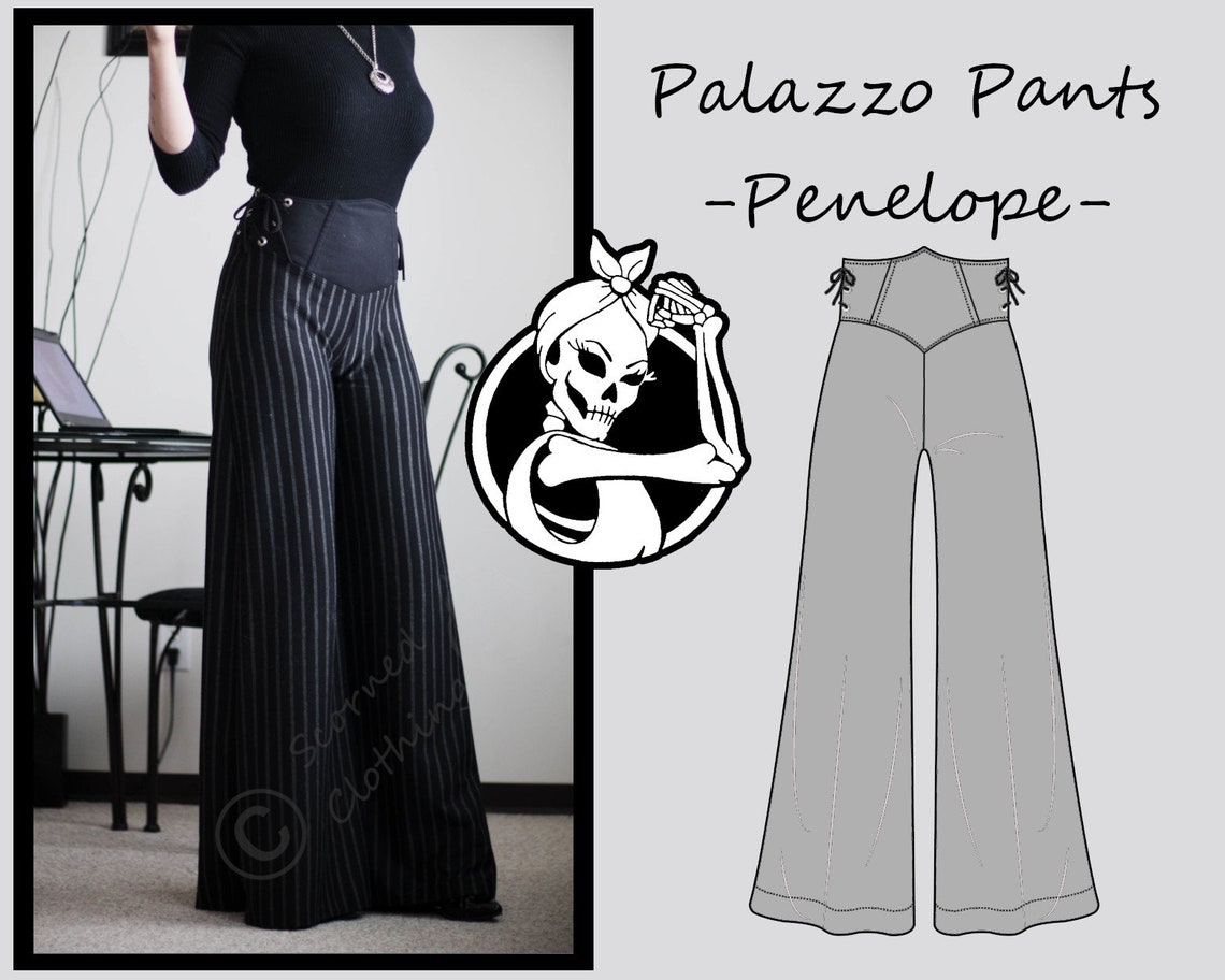 Palazzo Pants Sewing Pattern PDF Printable by Scorned - Etsy