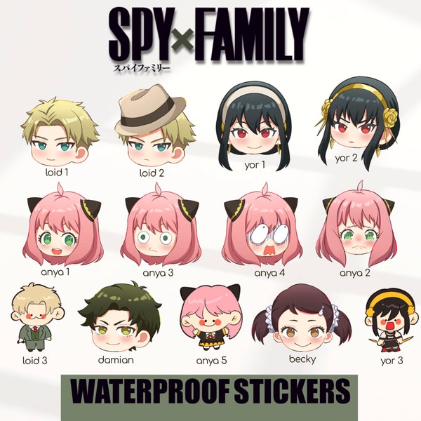 Spy X Family Waterproof Stickers - Etsy