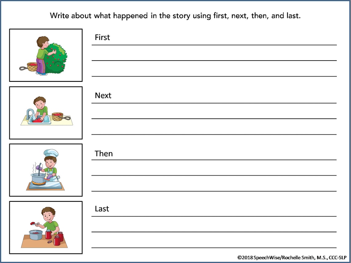 Four Step Sequencing for Speech and Language Therapy and Special ...